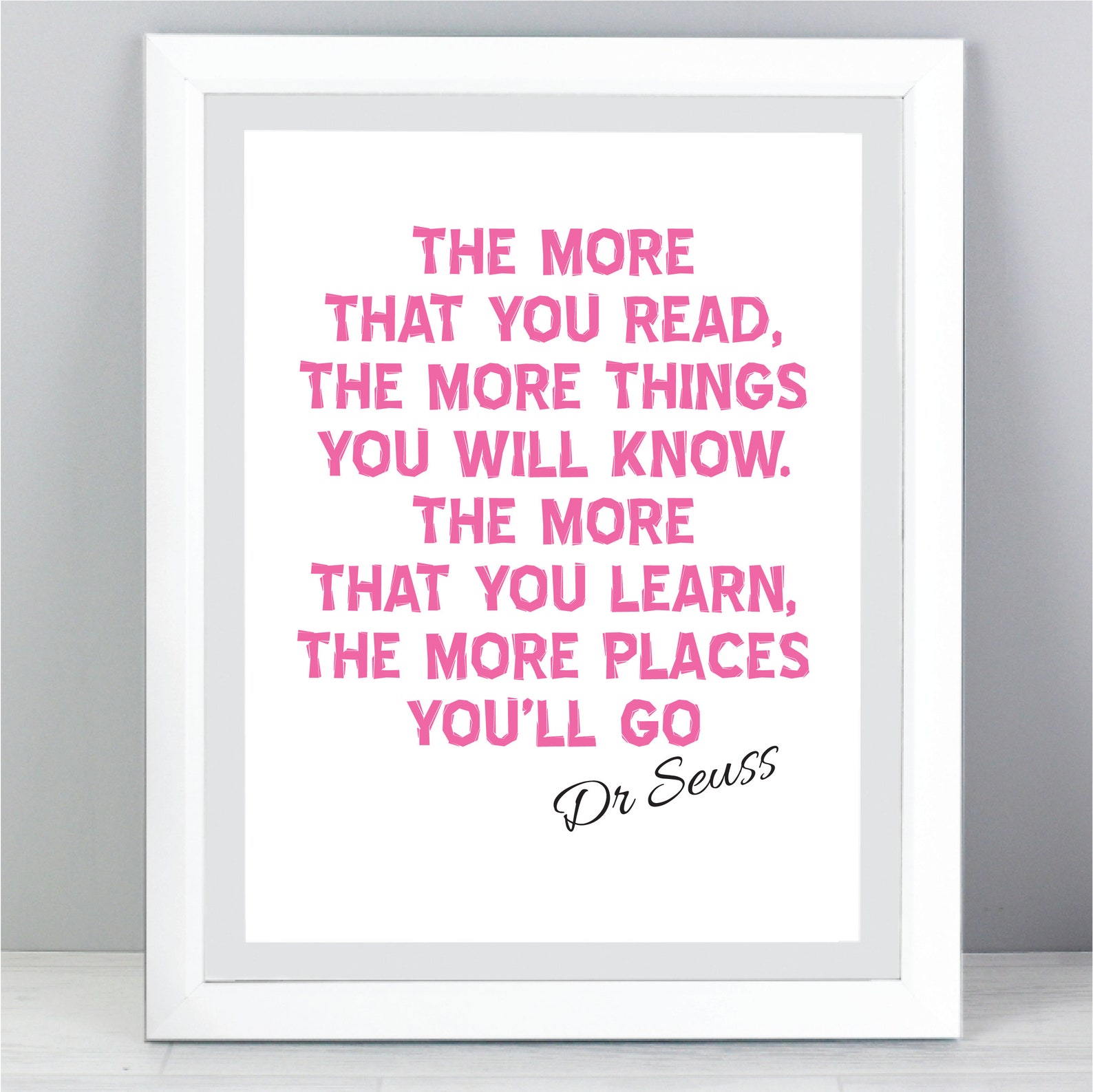 Dr Seuss Nursery Quote Print the More That You Read Dr. Seuss | Etsy