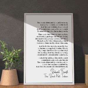 Robert Frost Poem Print the Road Not Taken Poetry Quote Print ...