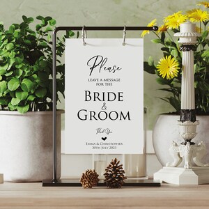 Personalised Wedding Day Sign Guestbook Print Please Leave A Message ...