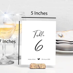 Personalised Wedding Table Number Cards Custom Minimalist Table Name ...