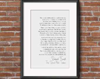 Robert Frost the Road Not Taken Poem Unframed Poster or Print - Etsy