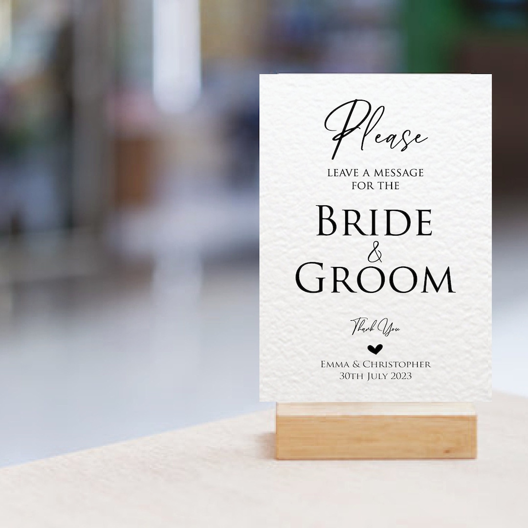 Custom Wedding Day Sign Guestbook Print Please Leave A Message for the ...