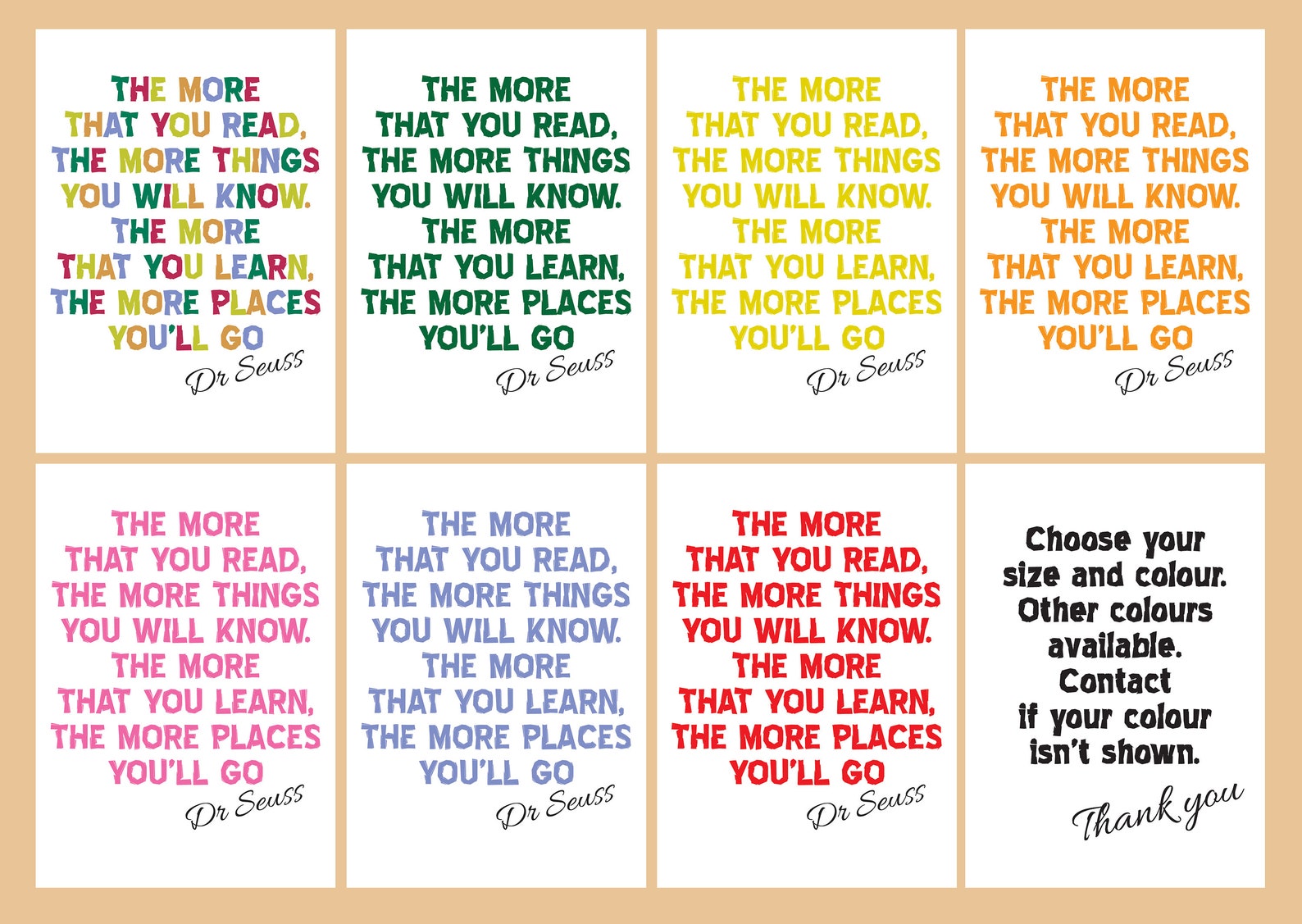 Dr Seuss Nursery Quote Print The More That You Read Dr. Seuss | Etsy