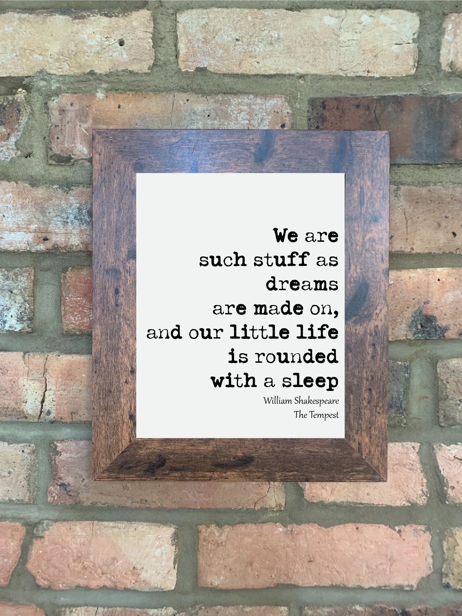 William Shakespeare Quote Print the Tempest Wall Art Dreams | Etsy