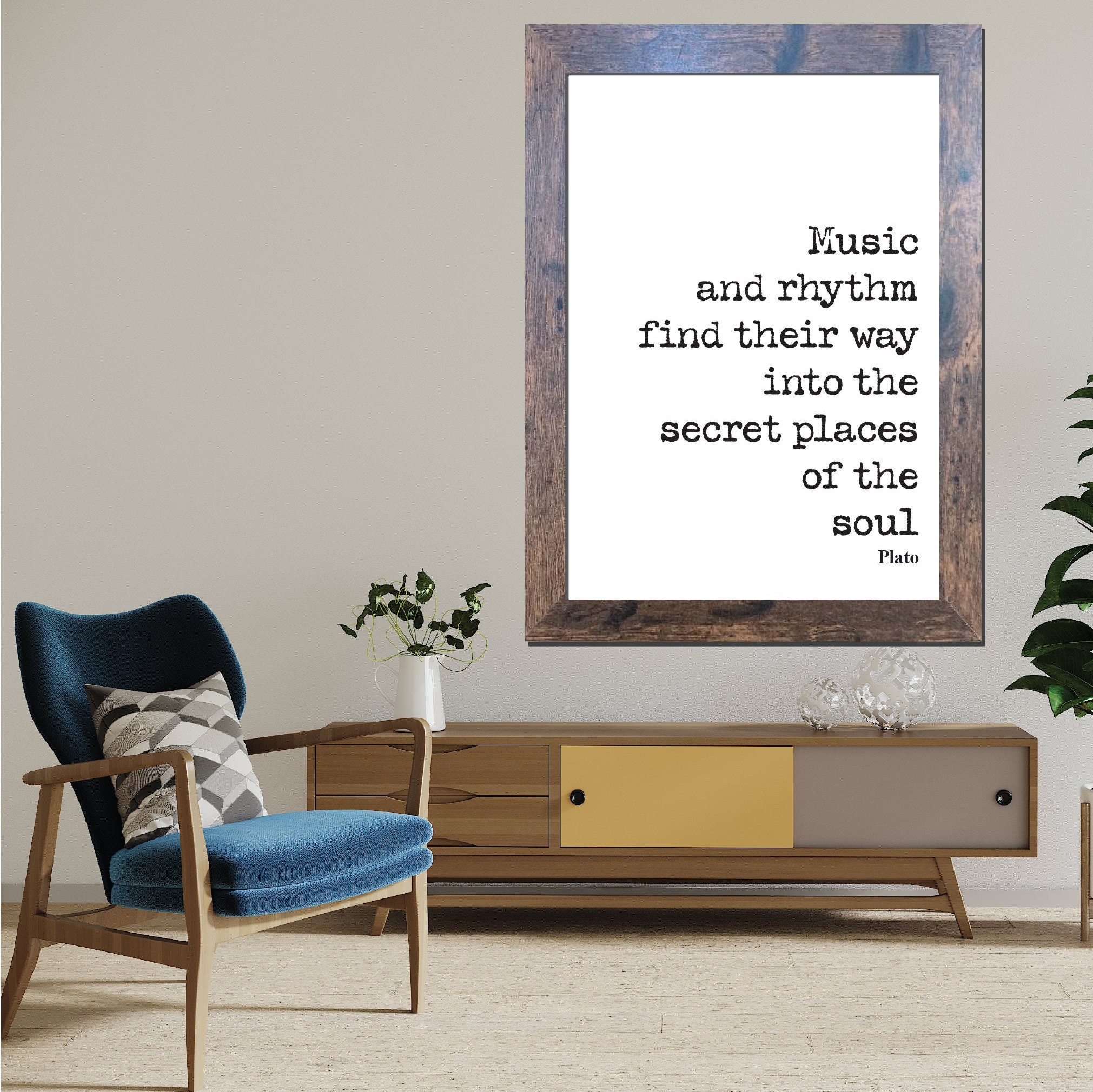 Plato Quote Print Music and Rhythm Find Their Way Into the | Etsy UK