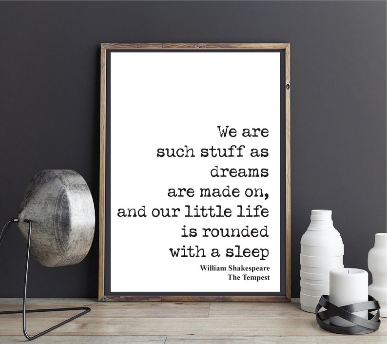 William Shakespeare Quote Print the Tempest Wall Art Dreams | Etsy