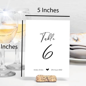 Personalised Wedding Table Number Cards Custom Minimalist Table Name ...