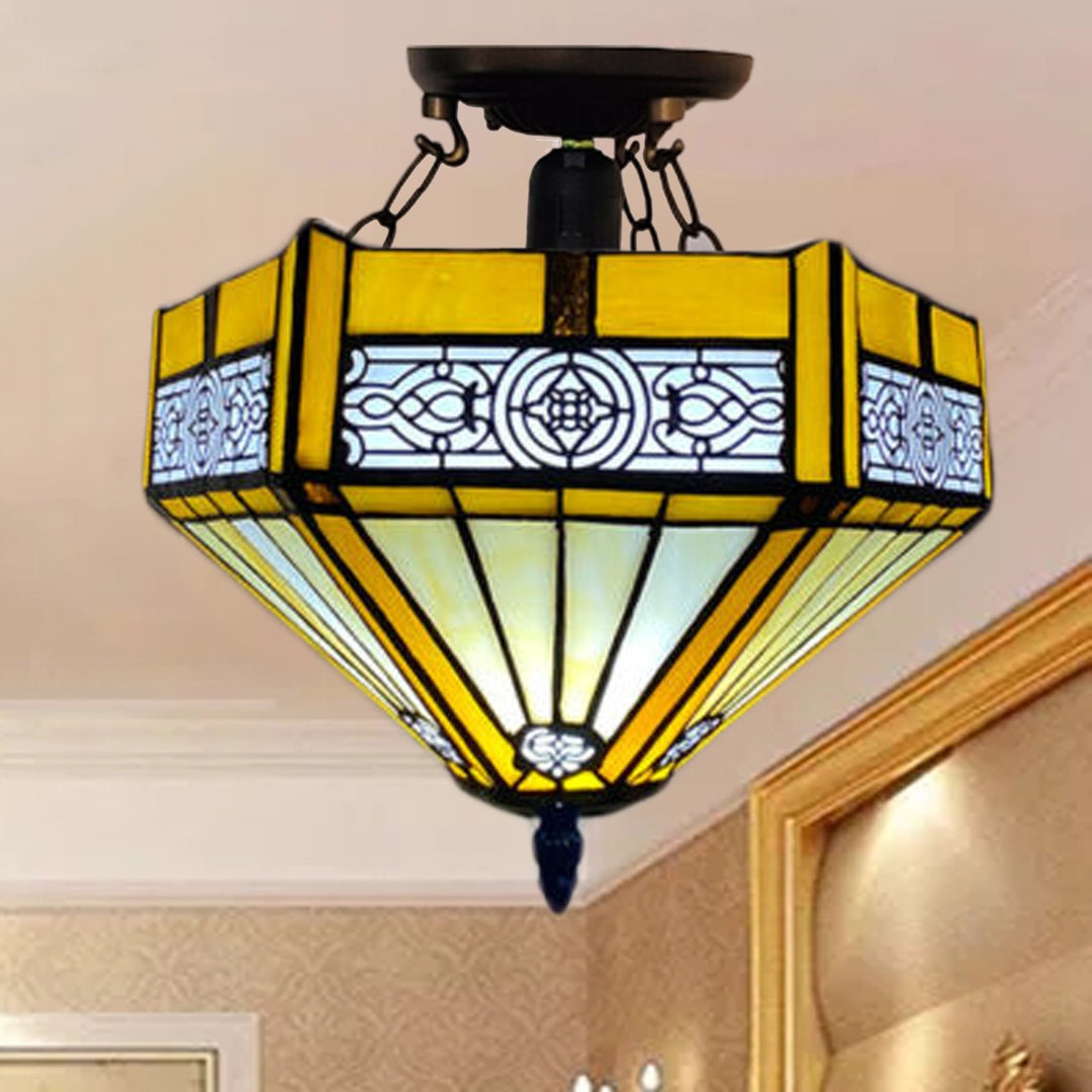 NICE Dragonfly Tiffany Style Ceiling Lamp Handcrafted Lamps - Etsy
