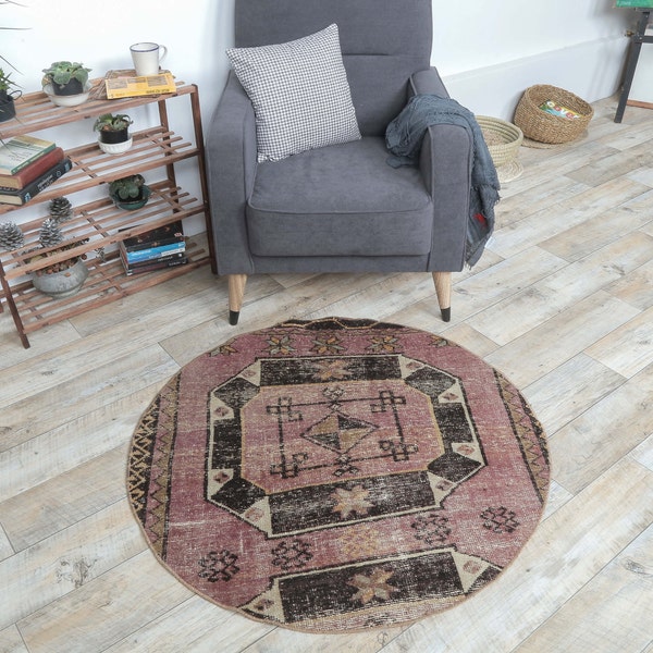 Bathroom Round Rug 4x4 - Etsy