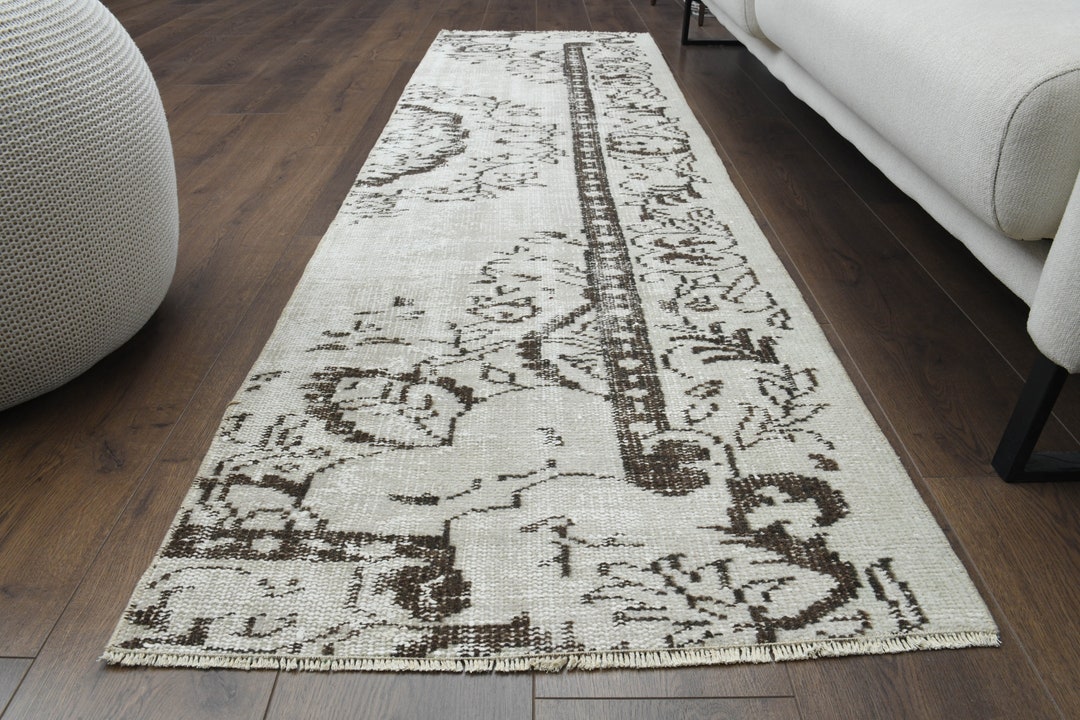 2x8 Turkish Vintage Runner, Oushak Runner, Handmade Wool Half Rug ...