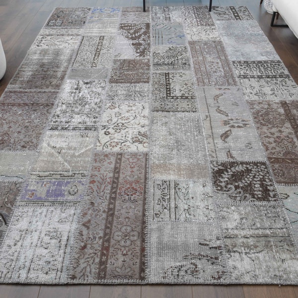 Gray Patchwork Rug - Etsy
