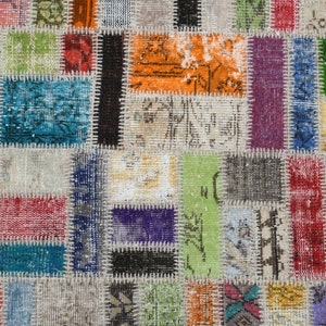 6x8 PATCHWORK Turkish Vintage Rug, Oushak Rug, Handmade Wool Rug, Area ...