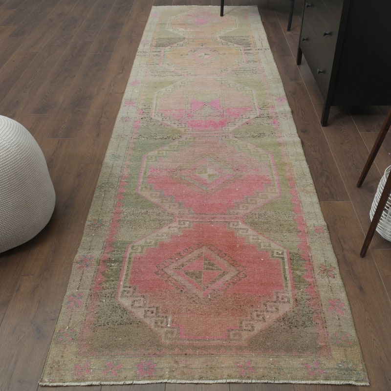 Pink and Green Rug - Etsy