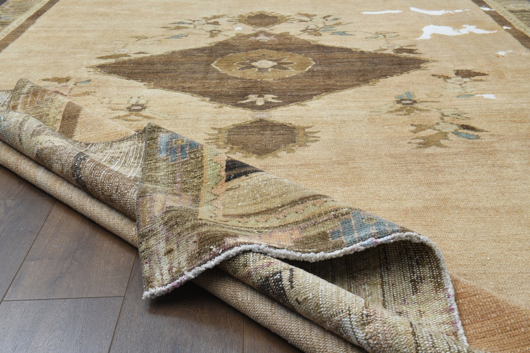 7x13 Long Area Vintage Rug, Oushak Turkish Rug, Handmade Rugs, Wool Rug ...