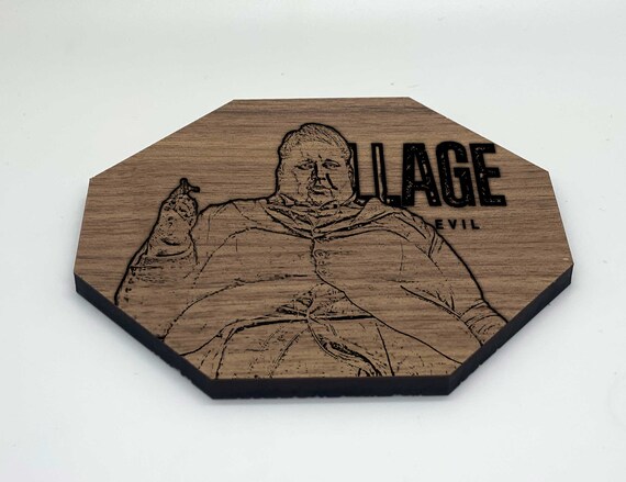 The Duke Coaster Walnut Wood Custom Cut Resident Evil Village | Etsy