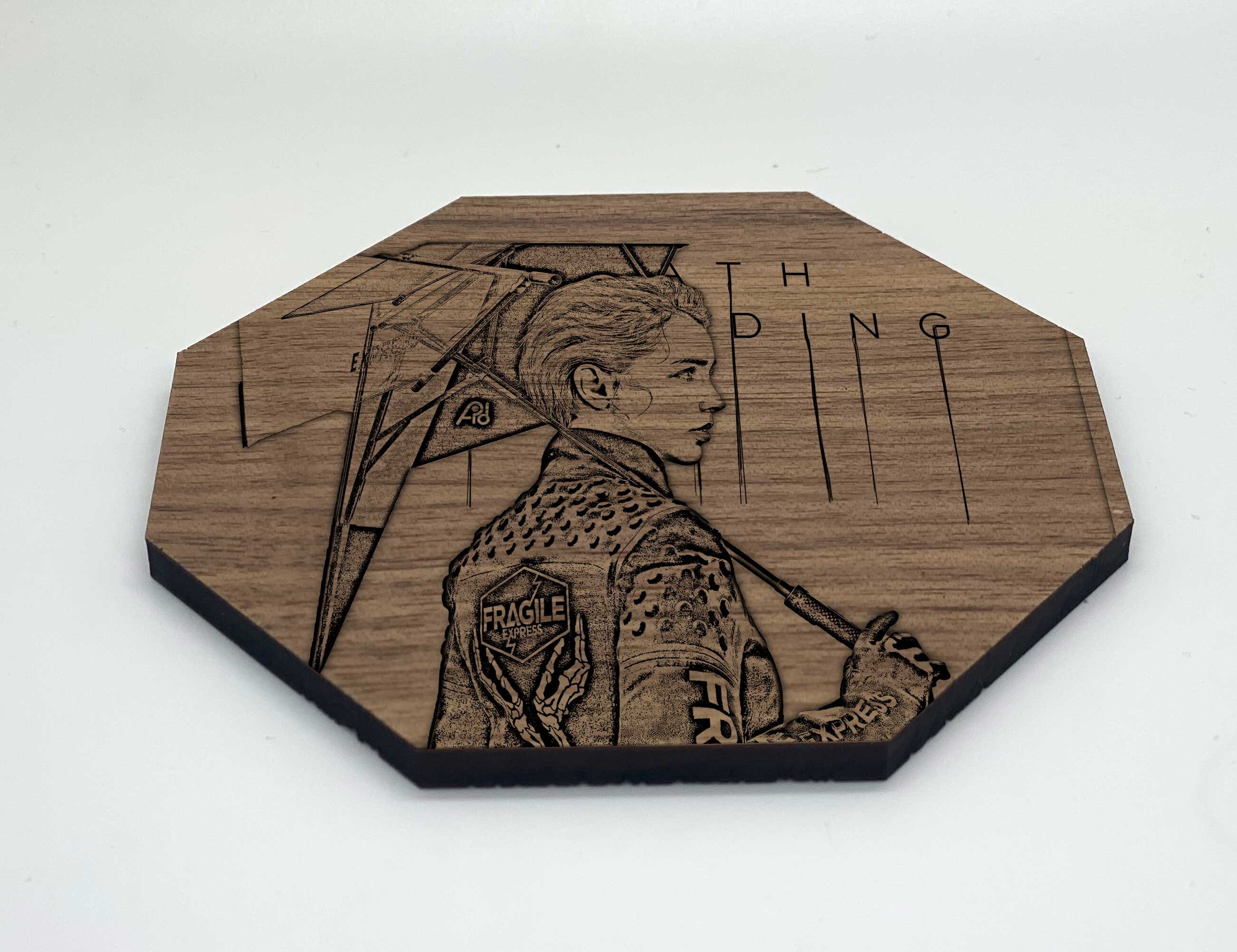 Deadman Coaster Walnut Wood Custom Cut Death Stranding Home & Living ...