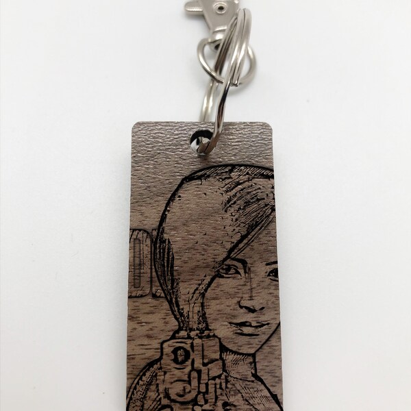 Wood Resident Evil Keychain - Etsy