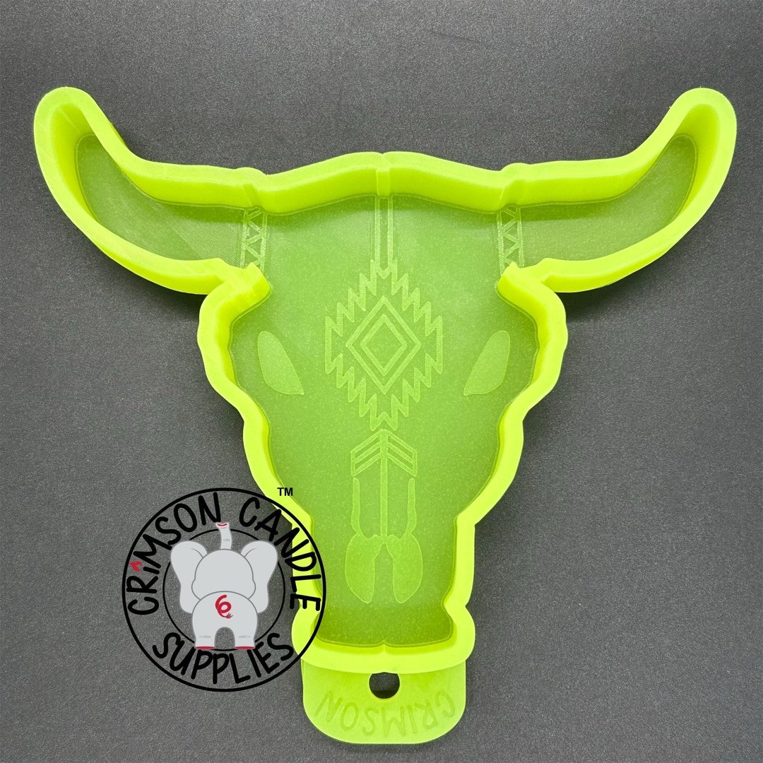 Aztec Bull Skull Bohemian Boho Silicone Molds 5" Tall X 6" Wide for ...