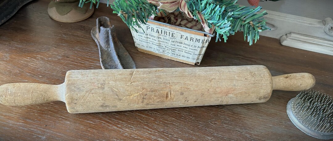 Antique Wood Rolling Pin | Old Wood Rolling Pin | Vintage Kitchen Decor ...