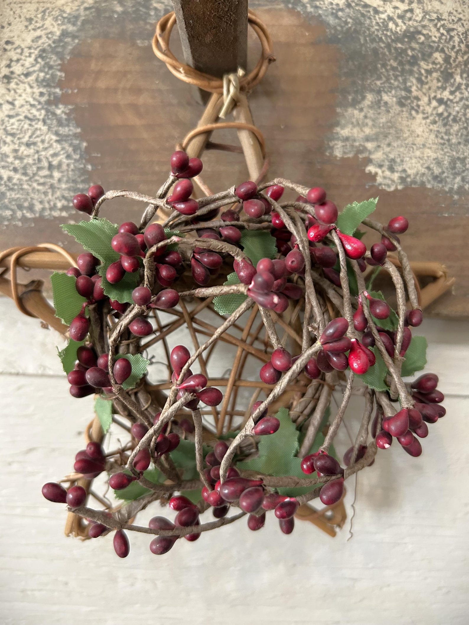 Primitive Pip Berry Wreath Star Christmas Ornament | Grapevine Star Pip ...