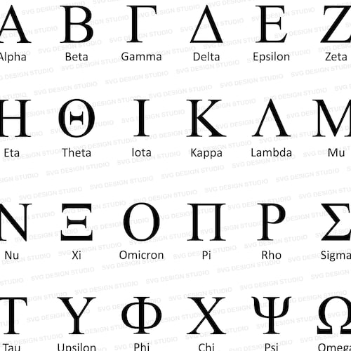 Greek Alphabet Cursive - Etsy