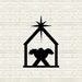 Manger SVG Christmas Manger Silhouette SVG Stable and | Etsy