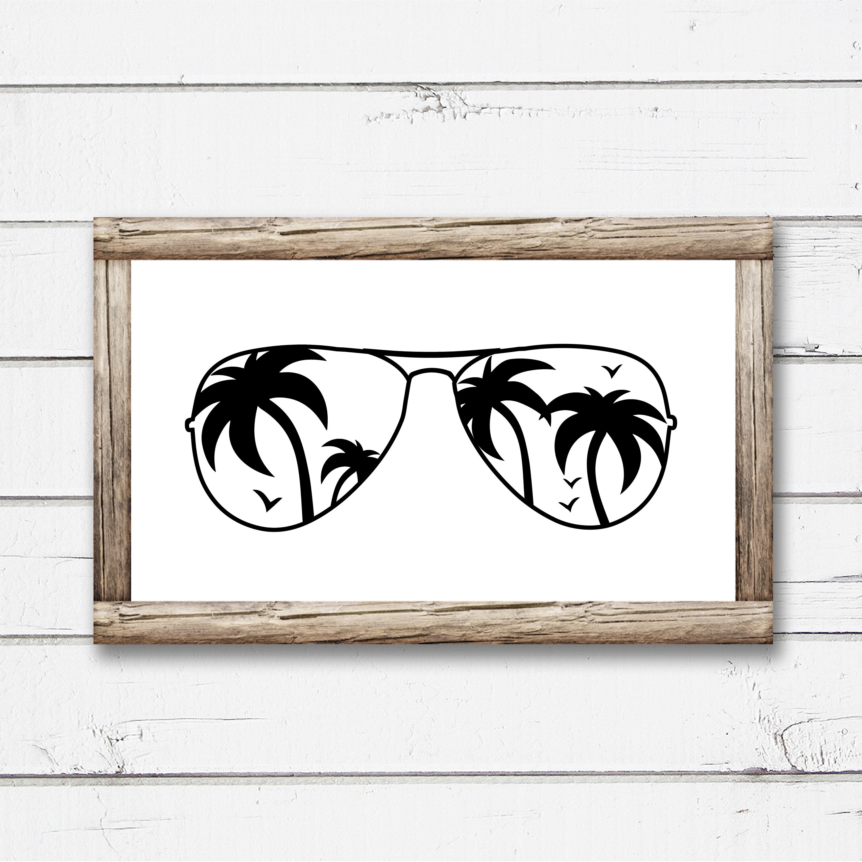Palm Tree Aviator Sunglasses svg / Aviator Sunglasses svg / | Etsy