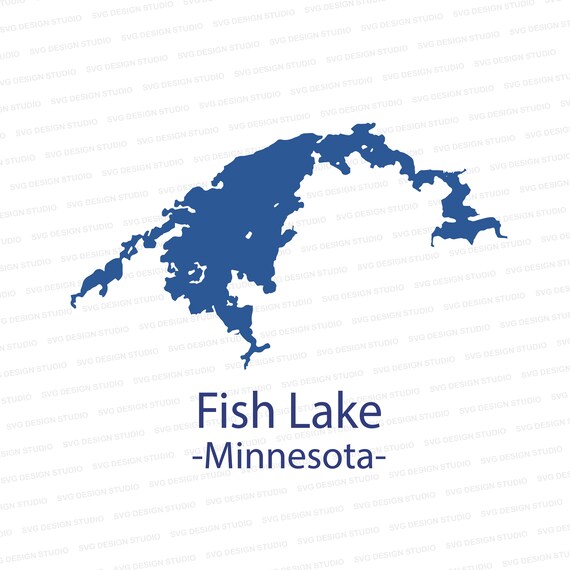 Fish Lake Silhouette SVG Fish Lake Reservoir Minnesota | Etsy