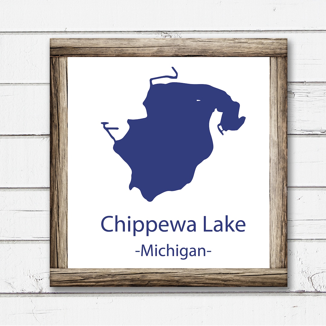 Chippewa Lake Silhouette SVG | Lake Chippewa Michigan Design Cutter ...