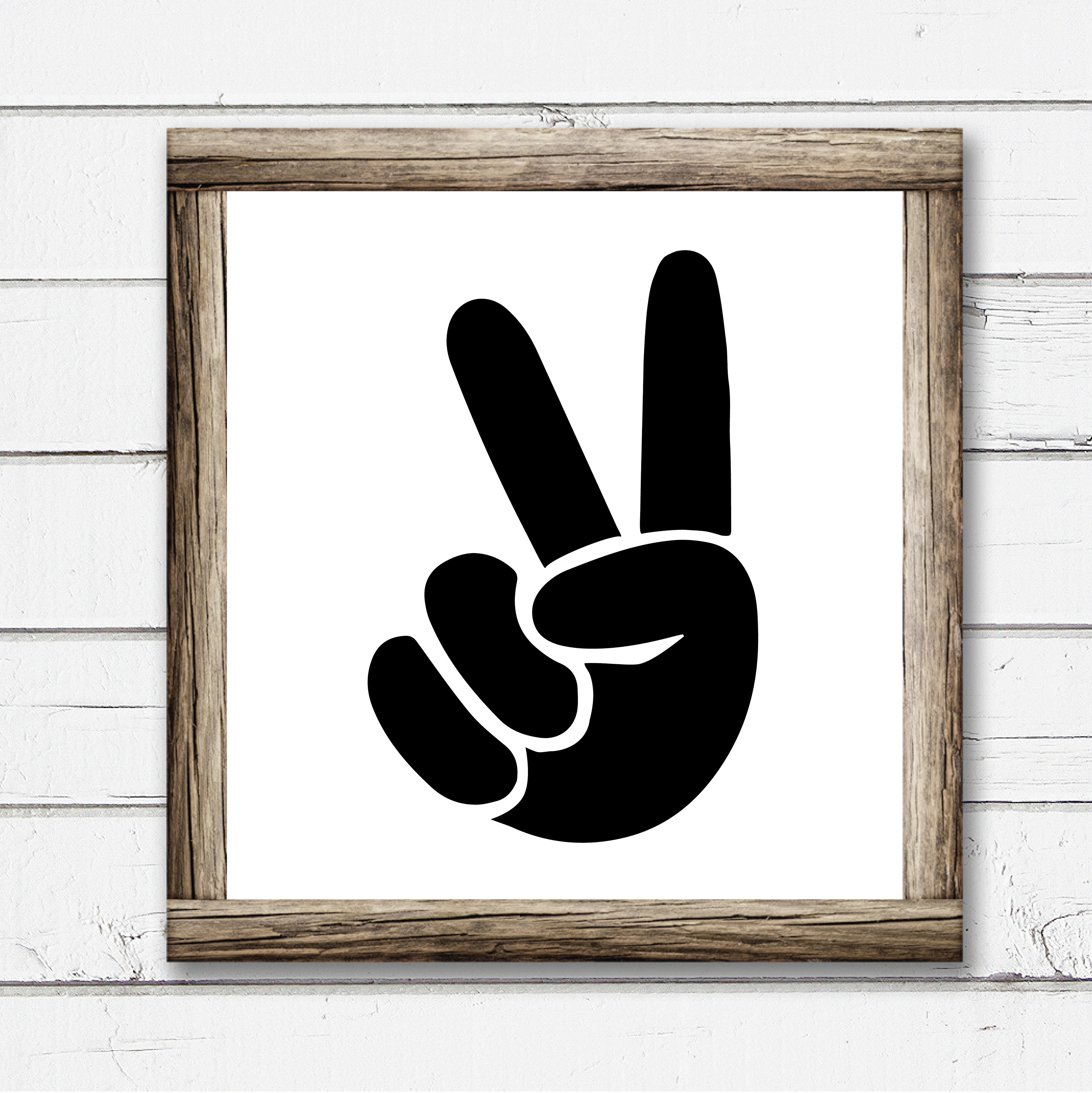 Peace Sign SVG / Hand Two Fingers SVG / Peace Hand Sign Cutter File ...