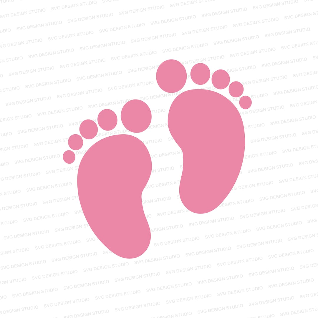 Girl Baby Feet SVG, Baby Shower Svg, Vectored Baby Feet, Cute Baby Svg ...