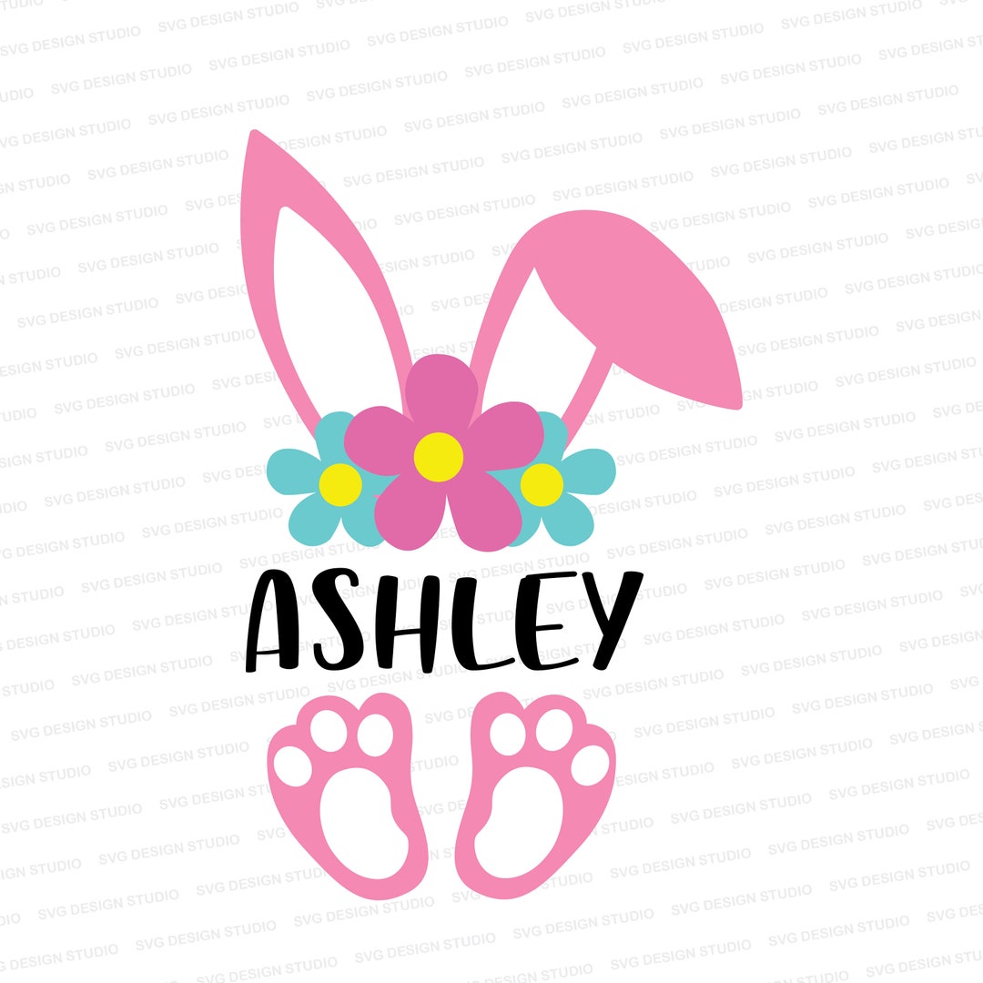 Girl Monogram Bunny SVG, Easter Svg, Bunny Split Svg, Bunny Silhouette ...
