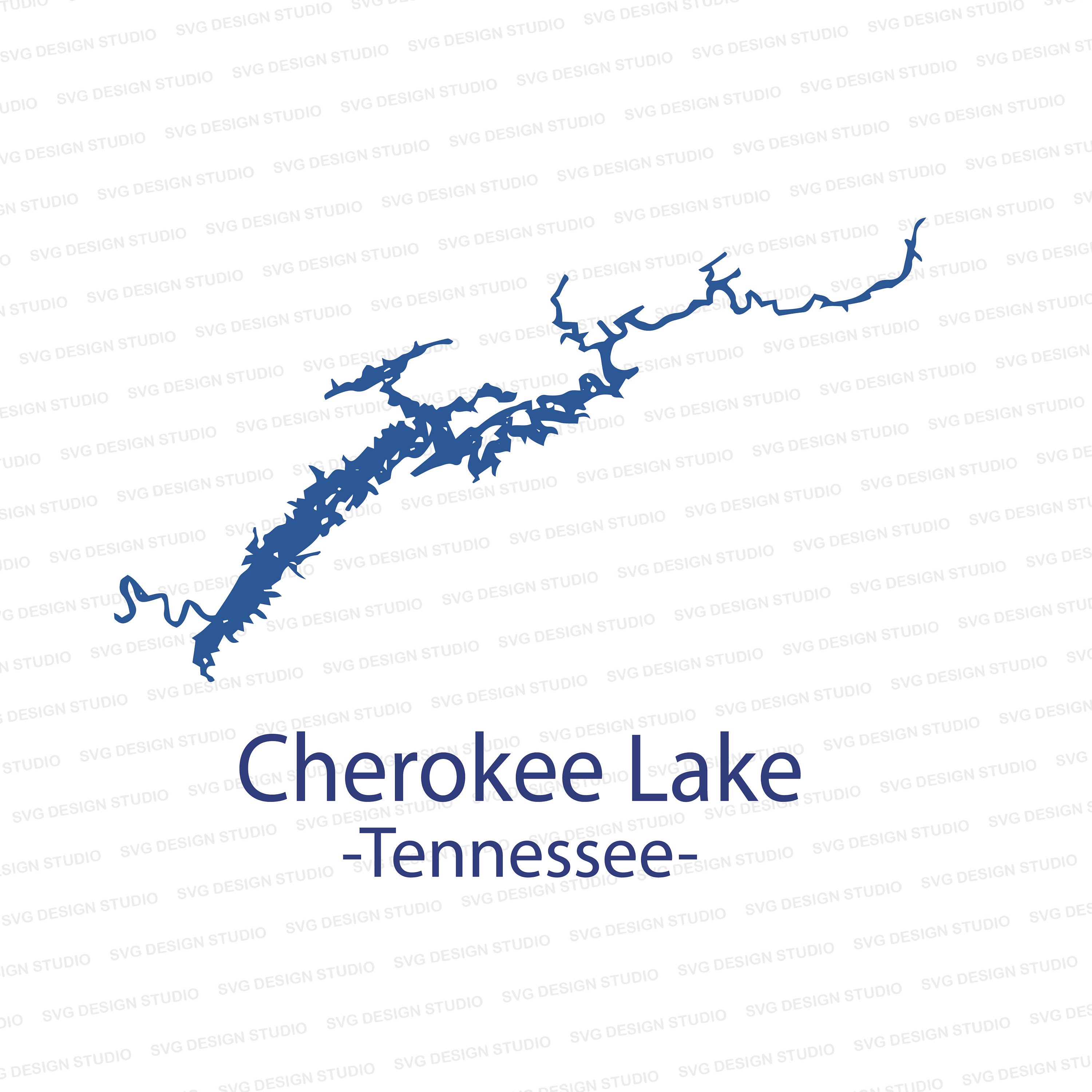 Cherokee Lake Silhouette SVG Cherokee Lake Design Cutter | Etsy