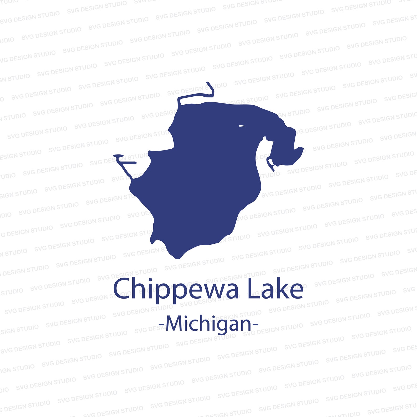 Chippewa Lake Silhouette SVG Lake Chippewa Michigan Design | Etsy
