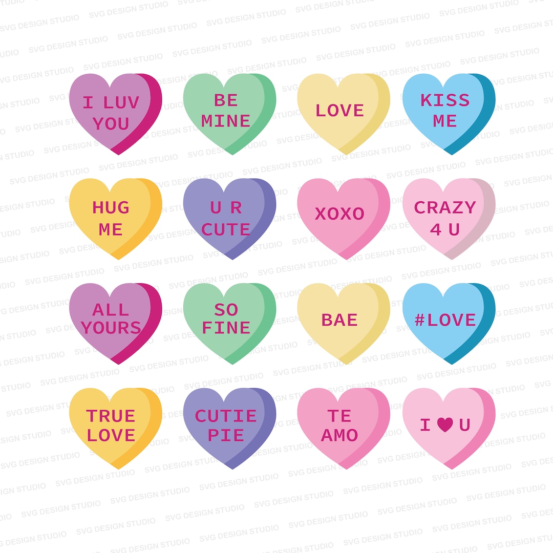 Candy Valentine's Heart SVG | Candy Hearts SVG | Valentine's Shirt ...