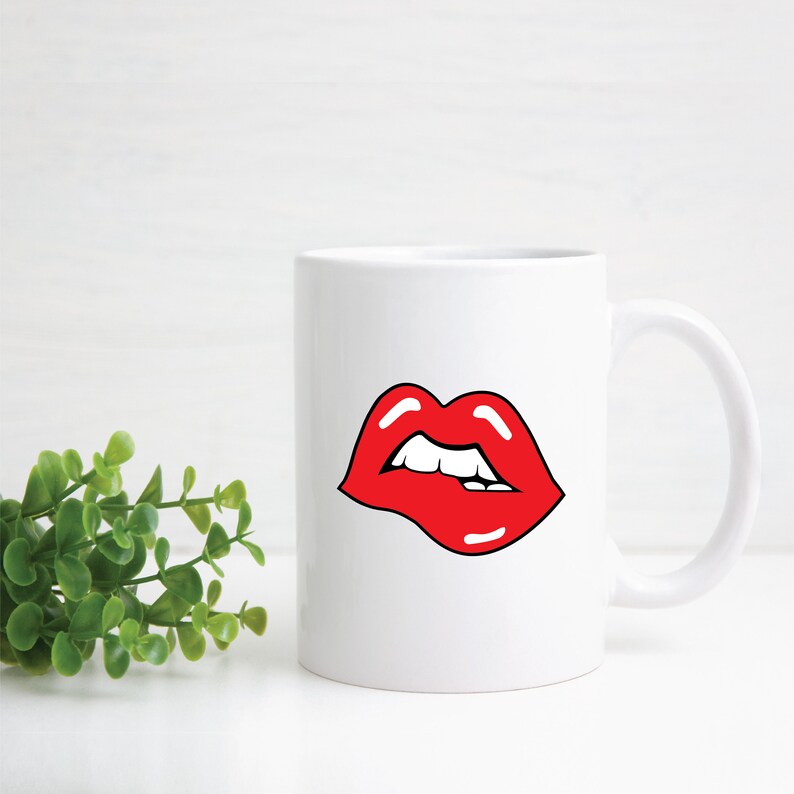 Teeth Biting Luscious Lips Red Lips Svg Rock Band T-shirt - Etsy