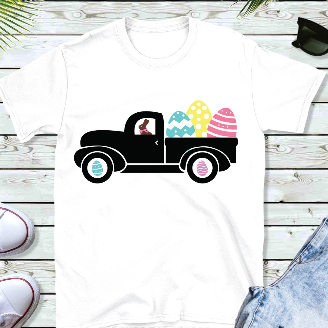 Easter Truck Svg, Easter Bunny Svg, Truck With Eggs Svg Dxf Eps Png ...