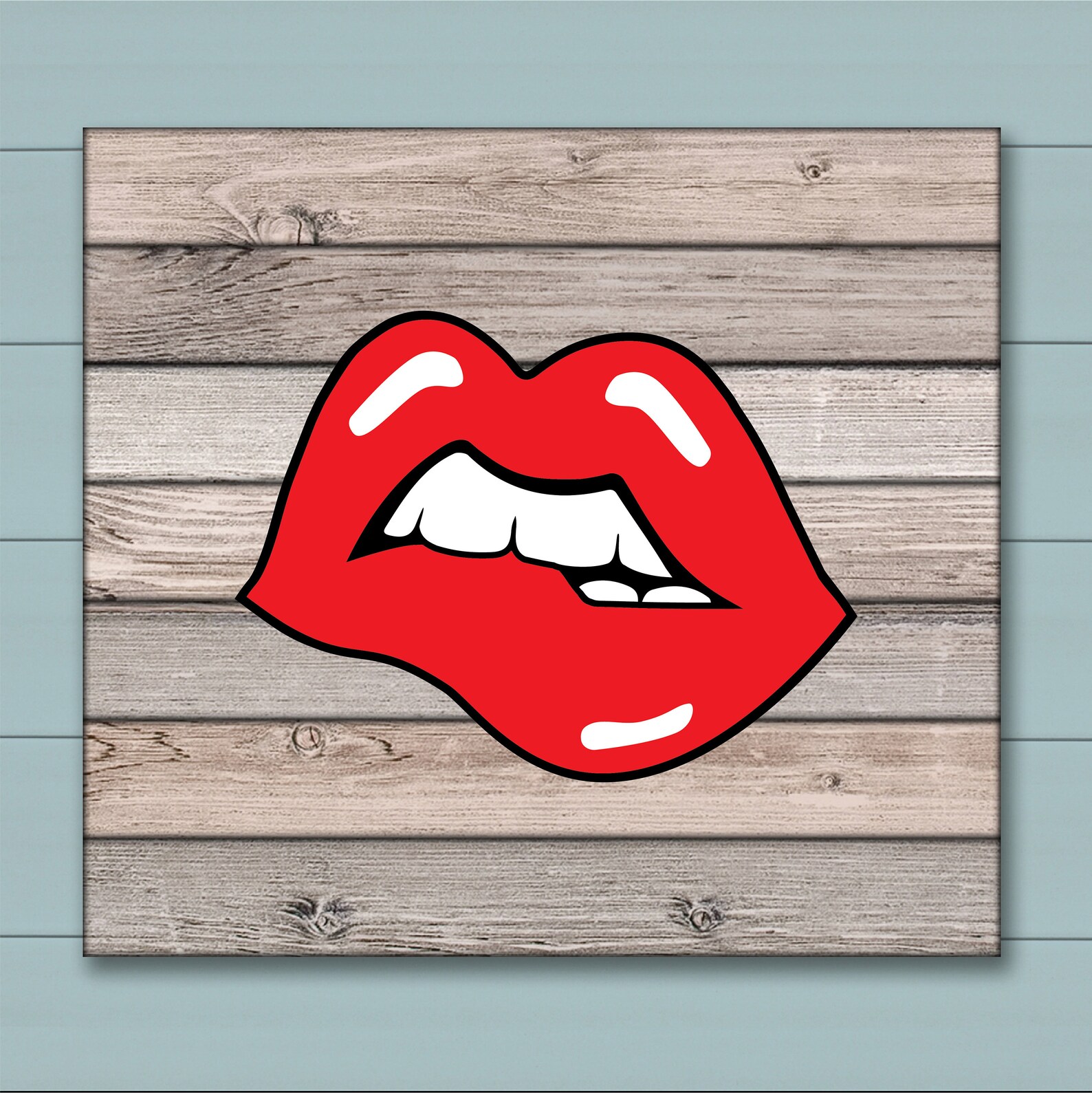 Teeth Biting Luscious Lips Red Lips Svg Rock Band T-shirt - Etsy