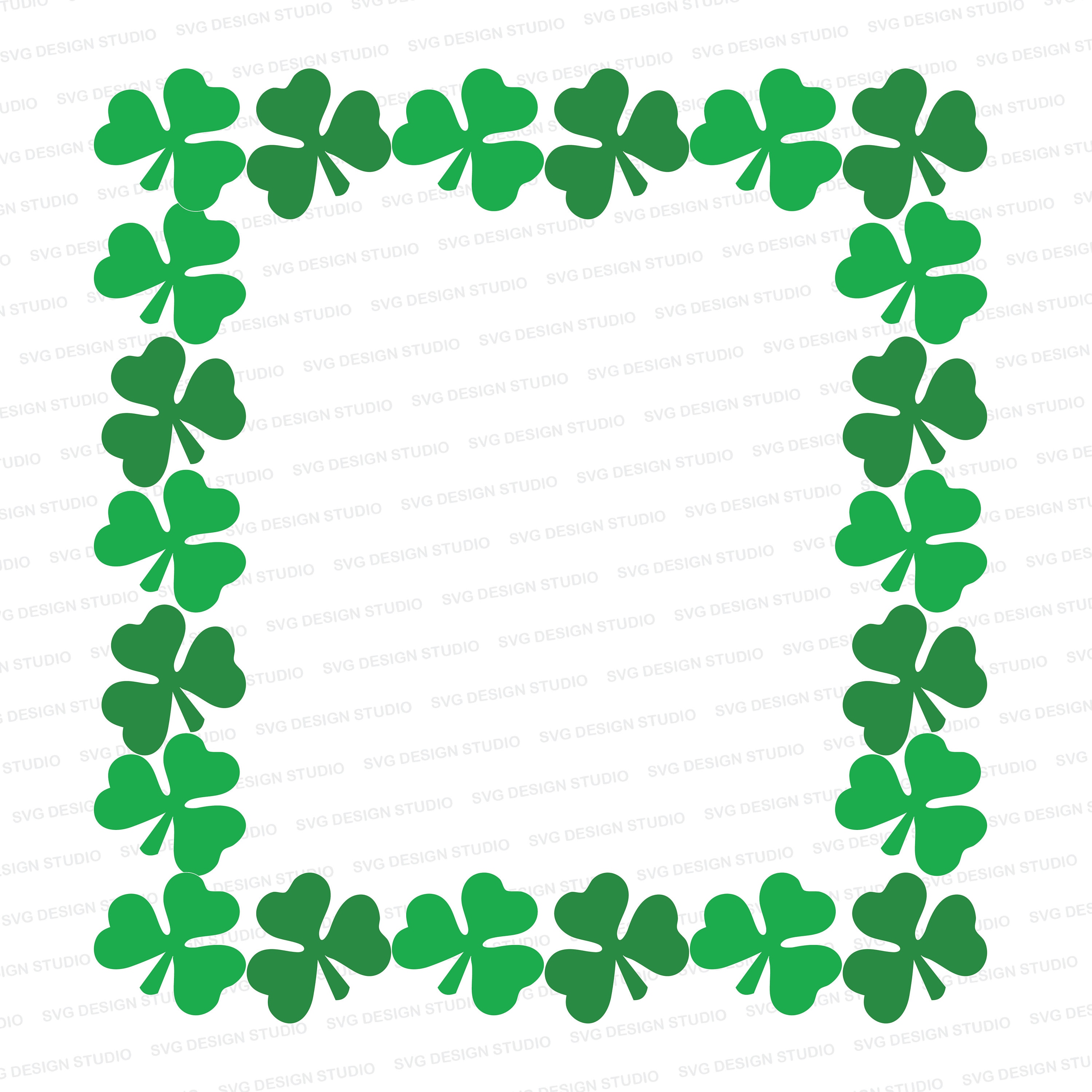 Shamrock Border SVG / Square of Shamrocks SVG / Shamrocks - Etsy