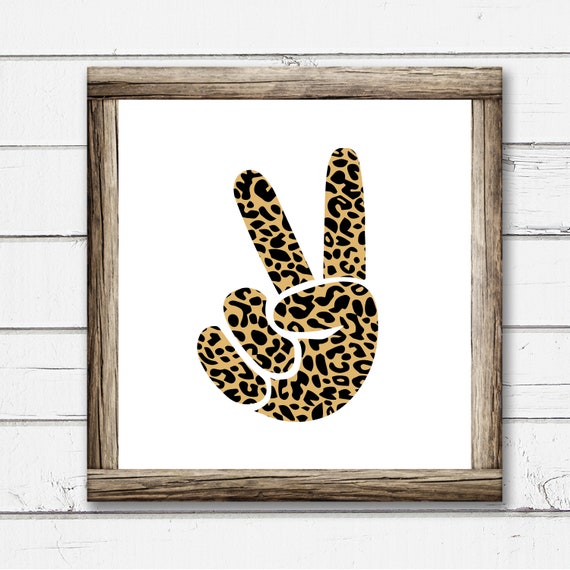 Leopard Peace Sign Clip Art