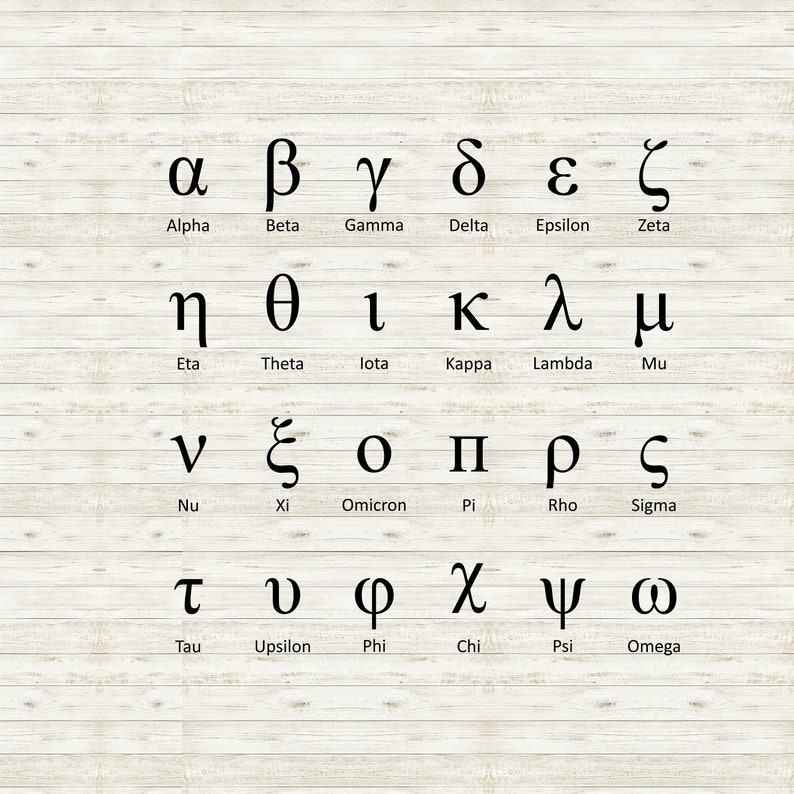 Greek Alphabet Upper and Lowercase SVG | Sorority Fraternity Letters ...