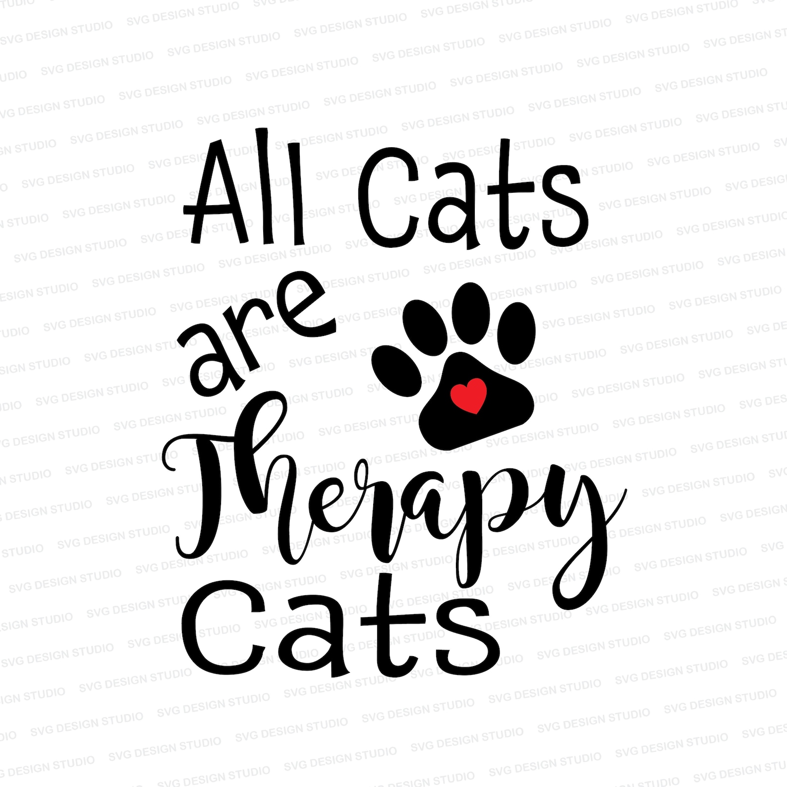 All Cats Are Therapy Cats SVG / Therapy Cat Shirt Svg / Cat - Etsy