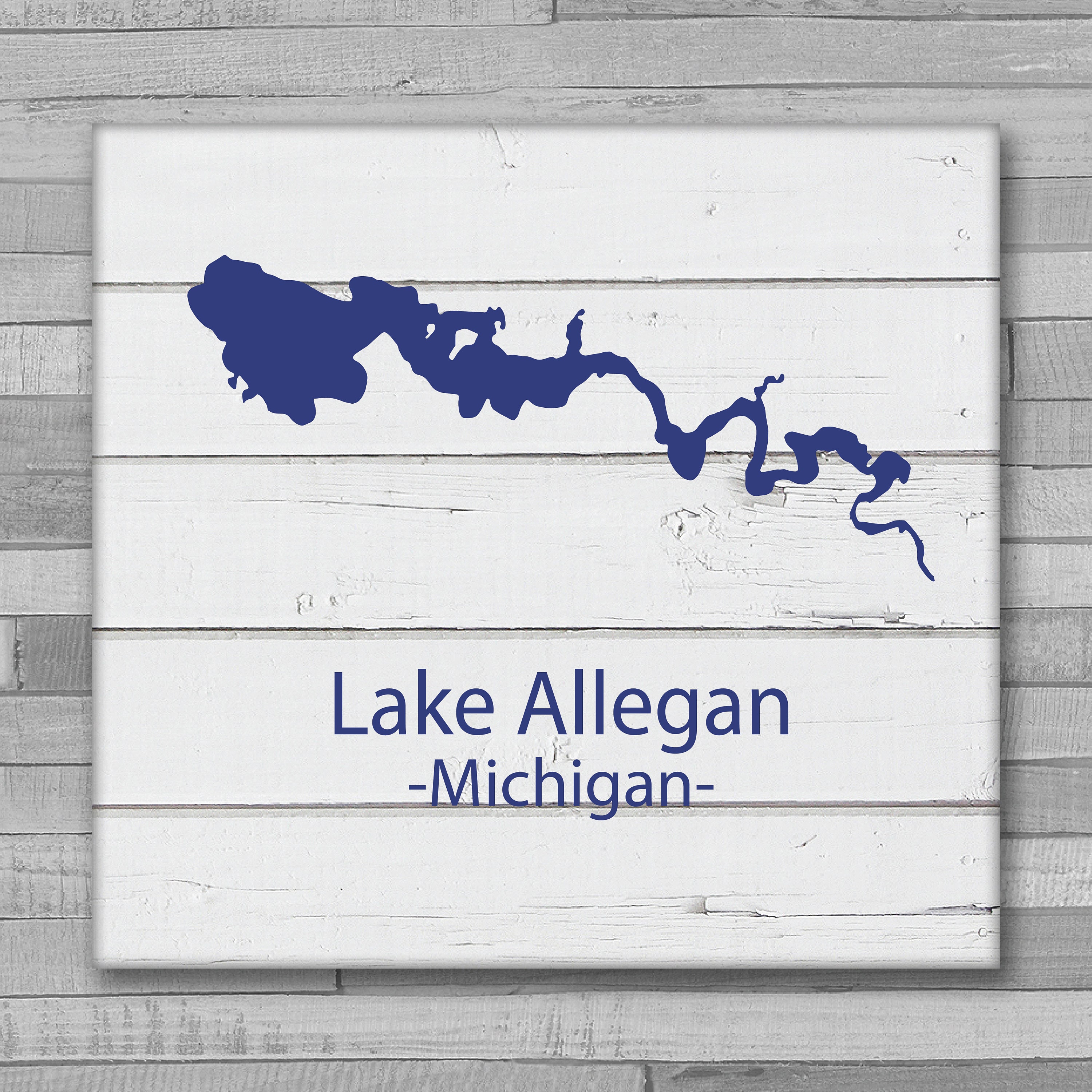 Lake Allegan Michigan Silhouette SVG | Michigan Lake Design Cutter File ...