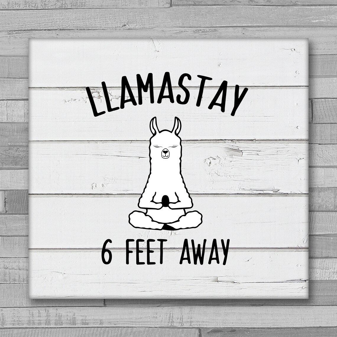 Llamastay 6 Feet Away SVG, Llama Yoga Svg, Namaste Llama Svg, Cut File ...