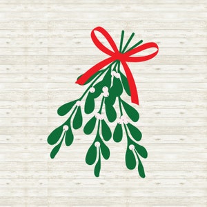 Mistletoe SVG | Vectored Mistletoe SVG | Christmas Mistletoe Cut File ...