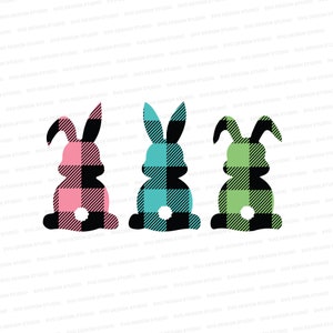 Three Bunnies Svg, Bunny Crew Svg, Easter Rabbit Svg, Easter Plaid ...