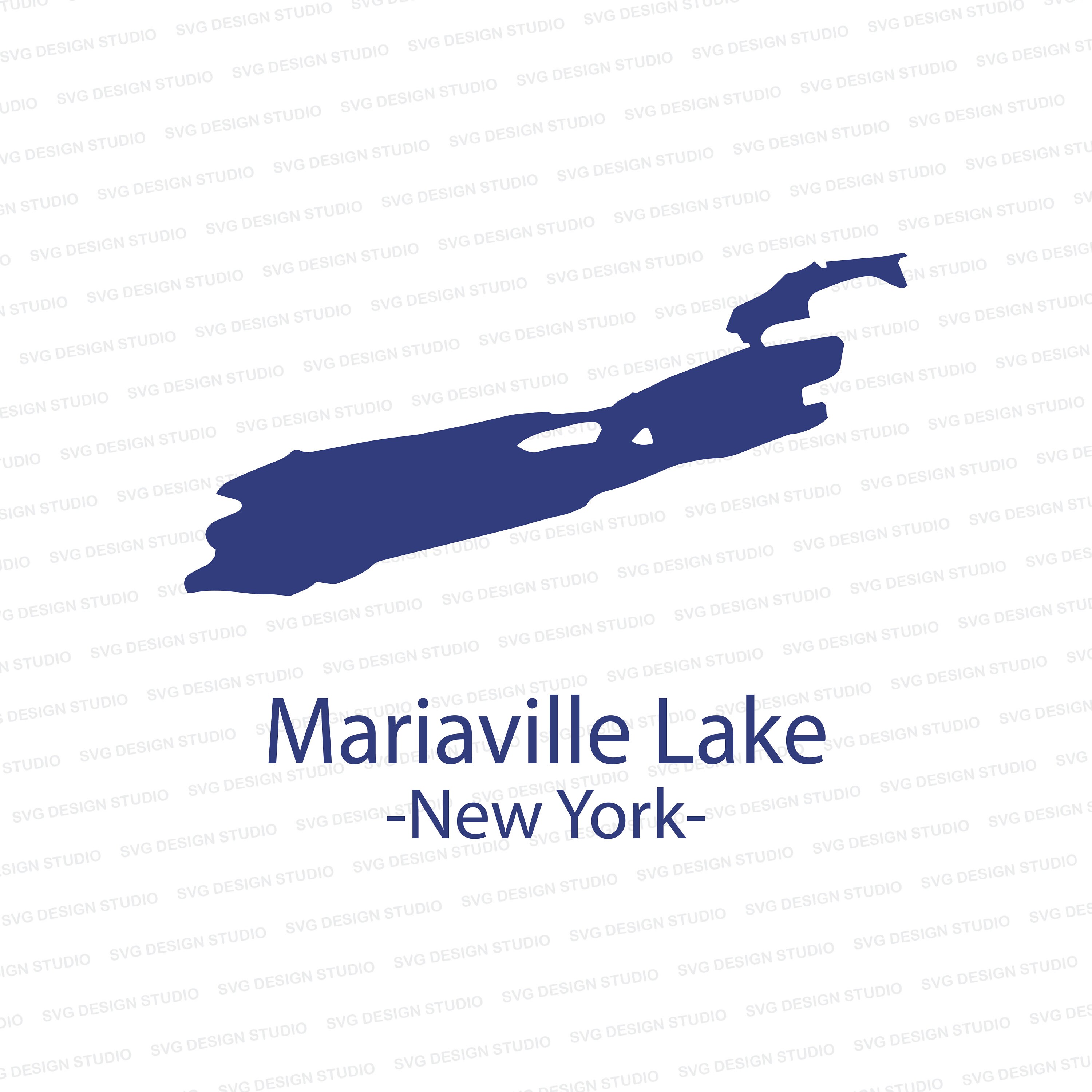 Mariaville Lake Silhouette SVG | New York Lake Design Cutter File | Svg ...