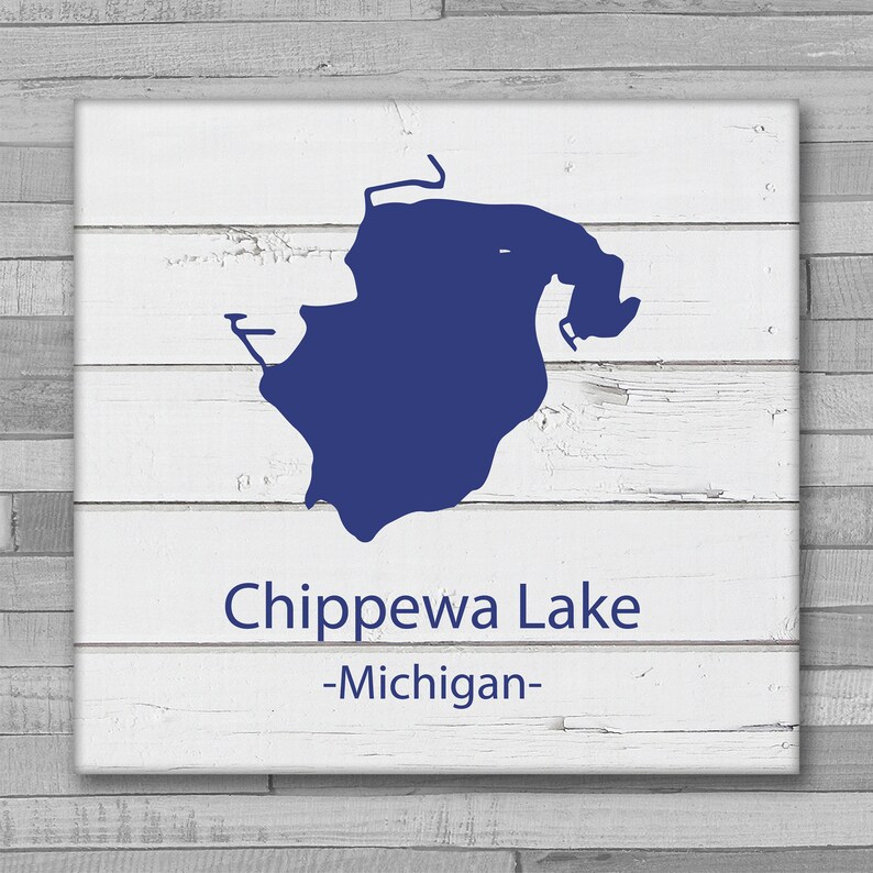Chippewa Lake Silhouette SVG Lake Chippewa Michigan Design | Etsy