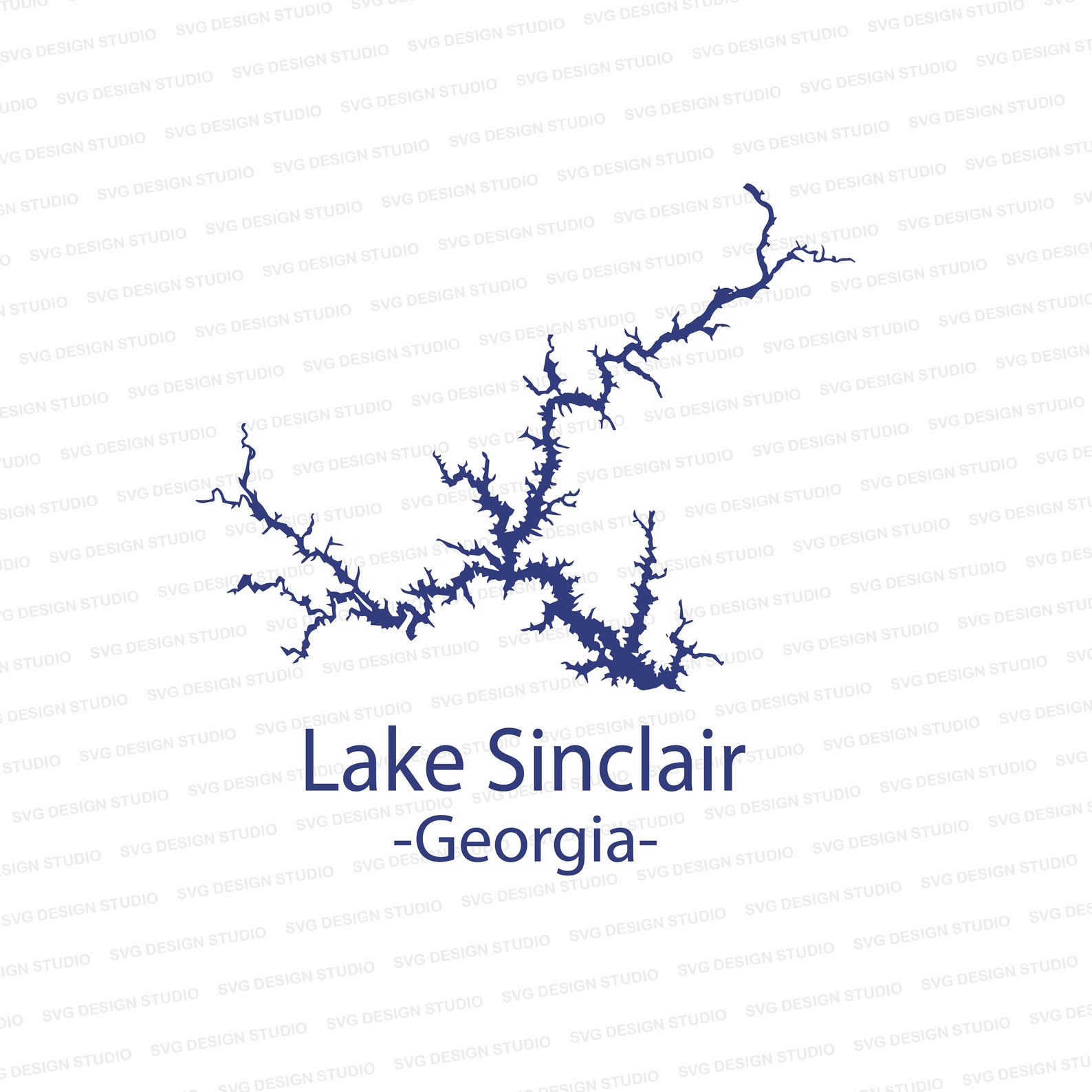 Lake Sinclair Silhouette SVG Sinclair Lake Georgia Design - Etsy UK