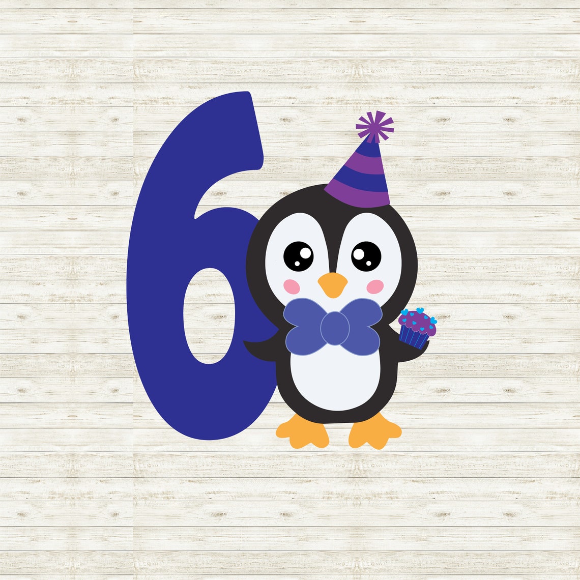 Six Year Old Birthday Boy Svg, Penguin 6th Birthday for Boy Svg Dxf Eps ...